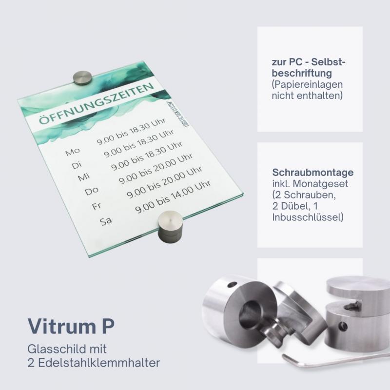 Türschild Vitrum P 299/212 mm DIN A4 mm mit 2 Pointhalter - Türschilder ...
